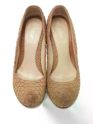 Fendi Python Embossed Leather Pumps