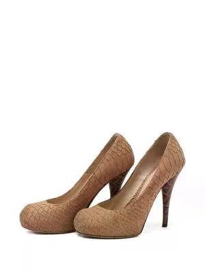 Fendi Python Embossed Leather Pumps
