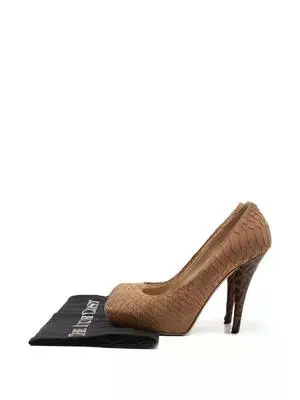 Fendi Python Embossed Leather Pumps