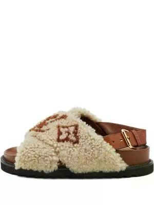 LOUIS VUITTON Shearling Paseo Mules