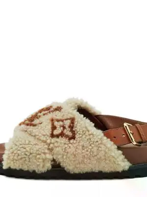 LOUIS VUITTON Shearling Paseo Mules