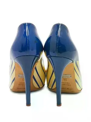 SERGIO ROSSI 105mm Striped Leather Pumps