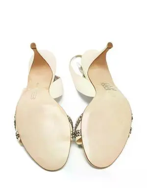GINA Crystal-embellished Leather Sandals