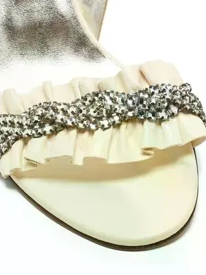 GINA Crystal-embellished Leather Sandals