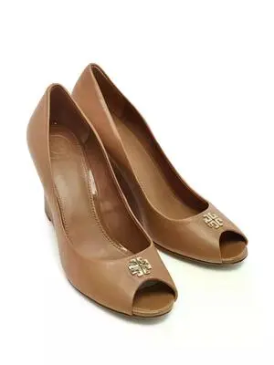 Tory Burch Reva Leather Peep-toe Pumps