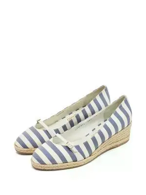FERRAGAMO Audrey Striped Wedge Espadrilles