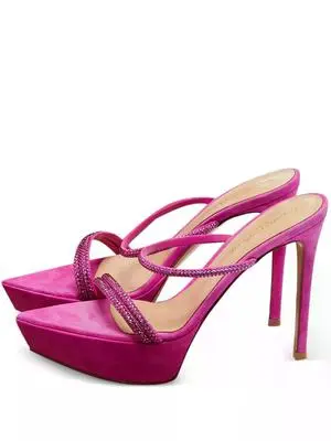 GIANVITO ROSSI Cannes Crystal-embellished Heeled Sandals - Pink