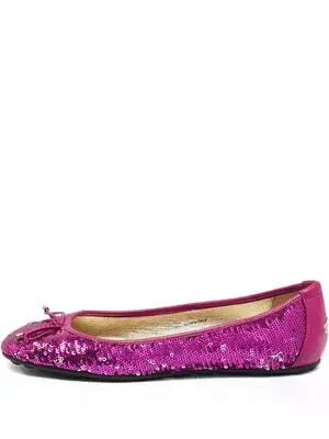 JIMMY CHOO Sequins Leather Ballet Flats