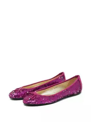 JIMMY CHOO Sequins Leather Ballet Flats