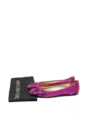 JIMMY CHOO Sequins Leather Ballet Flats