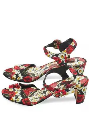 Dolce & Gabbana Floral-print Sandals - Red