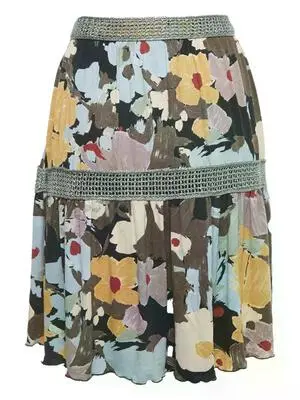 Missoni Floral Crochet-trim Mini Skirt - Brown