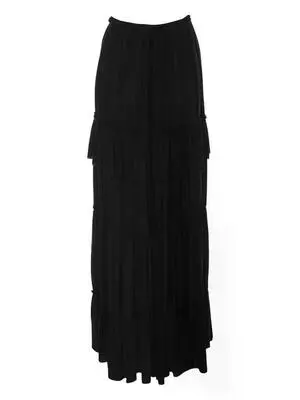 LANVIN Layered Ruffled Silk Maxi Skirt