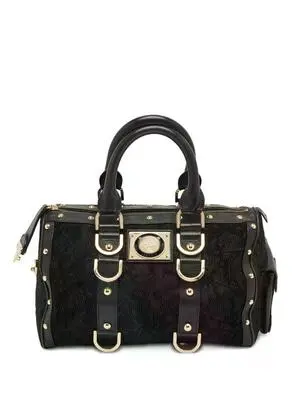 Versace Plisse Leather Satchel