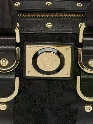 Versace Plisse Leather Satchel