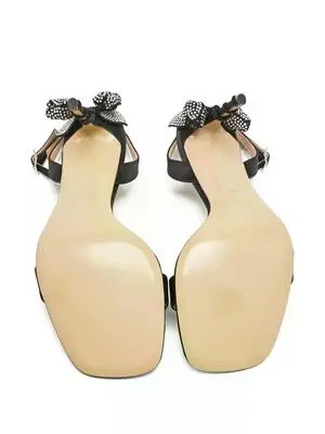 Mach & Mach Satin Bow-embellishment Sandals