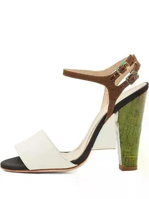 Fendi Silver Tone Sandals For Women
