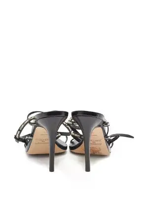 JIMMY CHOO 100mm Logo-print Leather Sandals