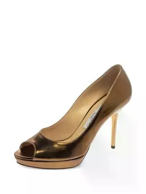JIMMY CHOO 100mm Metallic-leather Pumps