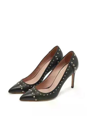 Gucci Gg Studded Leather Pointed Pumps