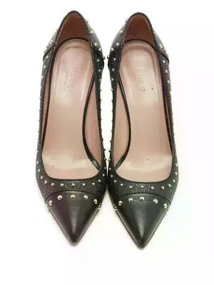 Gucci Gg Studded Leather Pointed Pumps