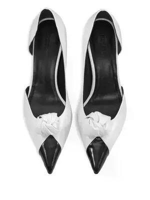 ROTATE BY BIRGER CHRISTENSEN Knot-appliqué Leather Pumps - White