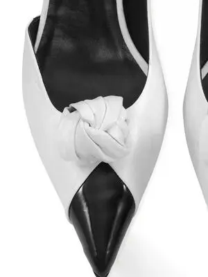 ROTATE BY BIRGER CHRISTENSEN Knot-appliqué Leather Pumps - White