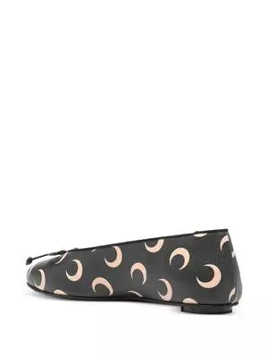 MARINE SERRE Crescent Moon Print Ballet Flats
