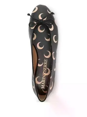 MARINE SERRE Crescent Moon Print Ballet Flats