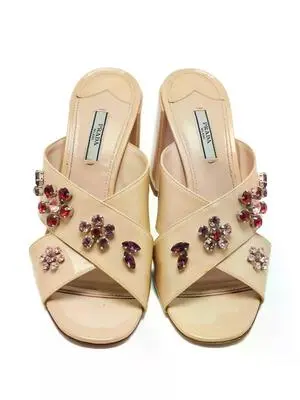 Prada Criss-cross Round-toe Sandals
