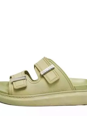 Alexander McQueen Rubber Buckle Slides - Green