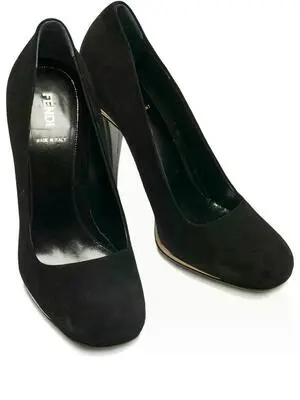 Fendi Suede Round-toe Pumps