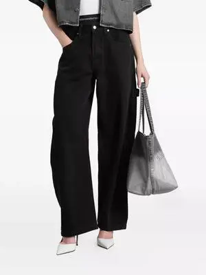 Alexander Wang Wide-leg Jeans With Attached Logo Boxer-brief - Black