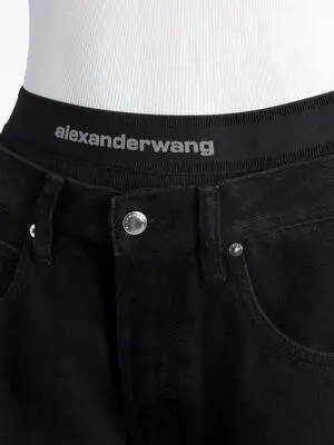 Alexander Wang Wide-leg Jeans With Attached Logo Boxer-brief - Black