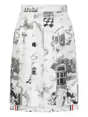 Thom Browne Pleated Mini Skirt - White