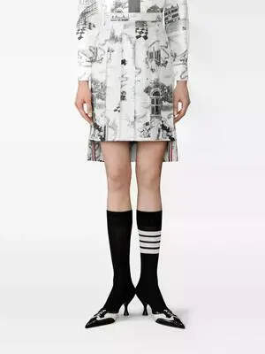 Thom Browne Pleated Mini Skirt - White