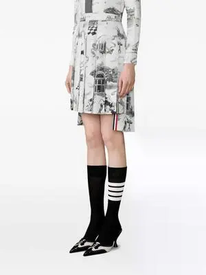 Thom Browne Pleated Mini Skirt - White