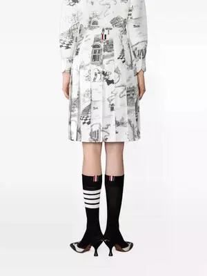 Thom Browne Pleated Mini Skirt - White