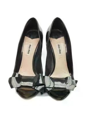 Miu Miu Bow Patent-leather Pumps