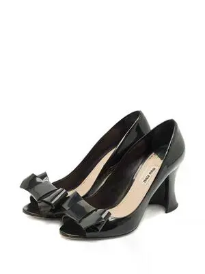 Miu Miu Bow Patent-leather Pumps
