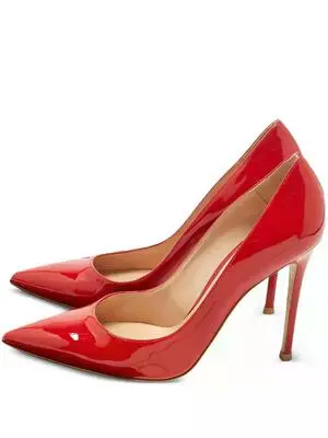 GIANVITO ROSSI Pointed-toe Leather Pumps - Red