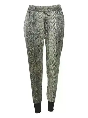 Stella McCartney Snakeskin-print Silk Trousers - Grey
