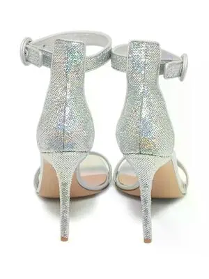 GIANVITO ROSSI Portofino Sequined Ankle-strap Stiletto Sandals - Silver
