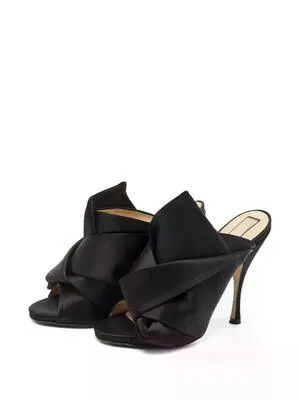 N°21 Peep-toe Mules - Black