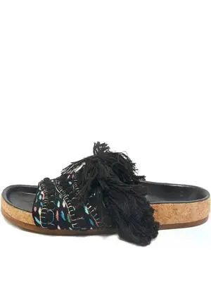 Chloé Crochet Tassel Sandals - Black