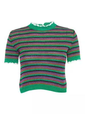 Miu Miu Crochet Striped Top