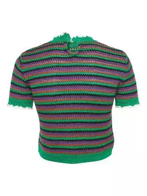 Miu Miu Crochet Striped Top