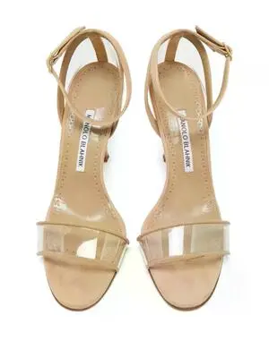 Manolo Blahnik Suede Pvc Sandals
