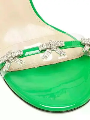 Mach & Mach 90mm Crystal Bow Embellished Sandals