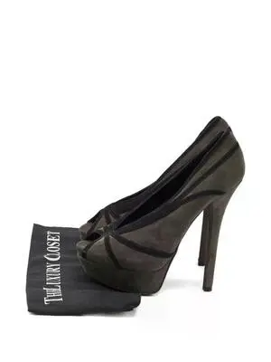 Fendi Suede Peep-toe Platform Pumps